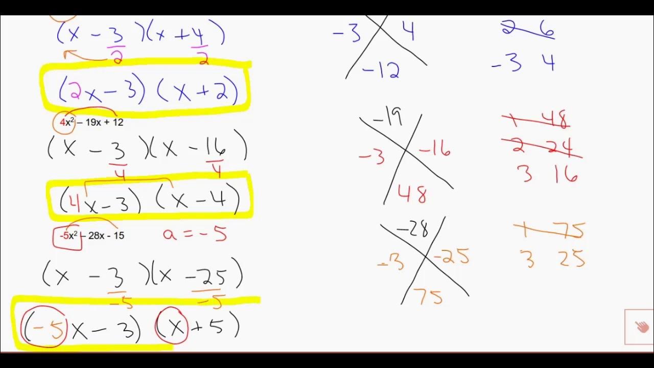 Factoring Quadratics with Leading Coefficients - YouTube