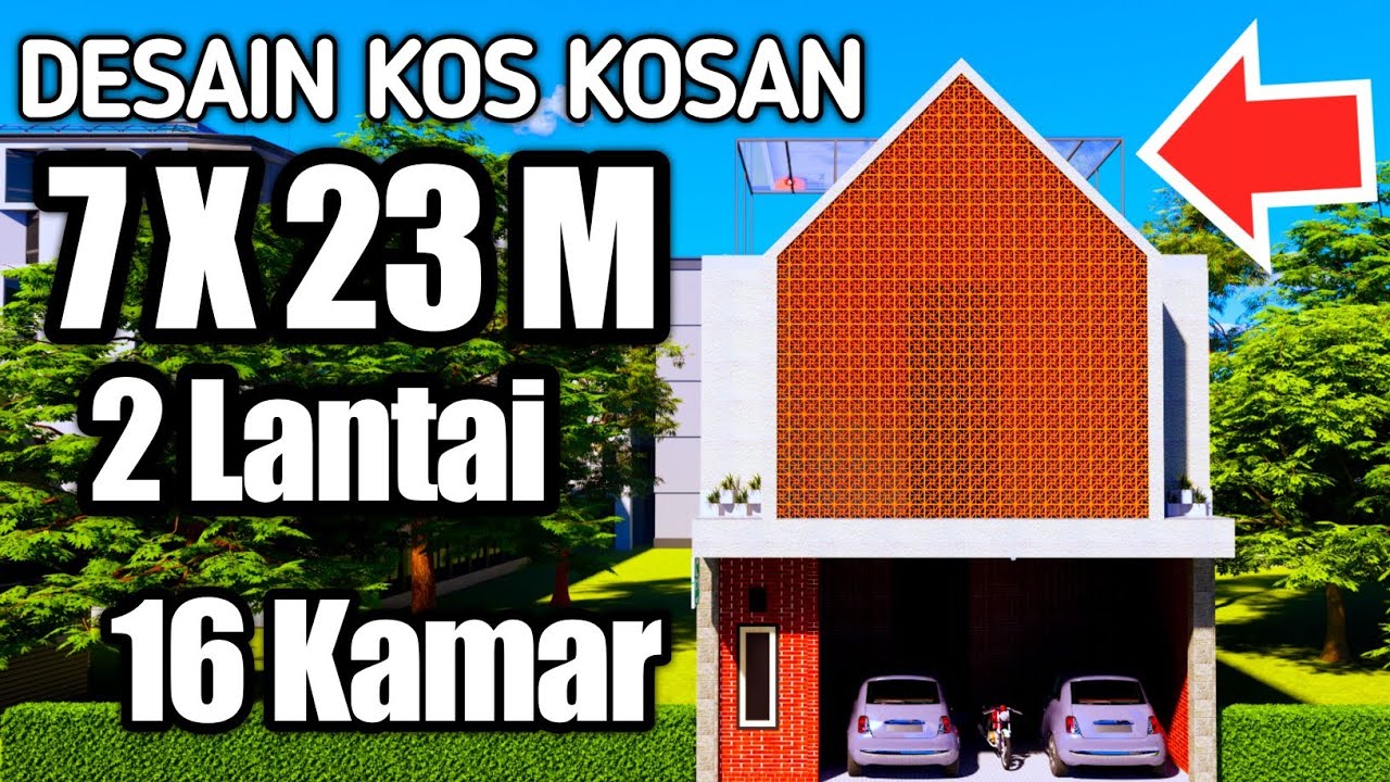 Desain rumah kos Industrial minimalis minim budget di lahan sempit ...