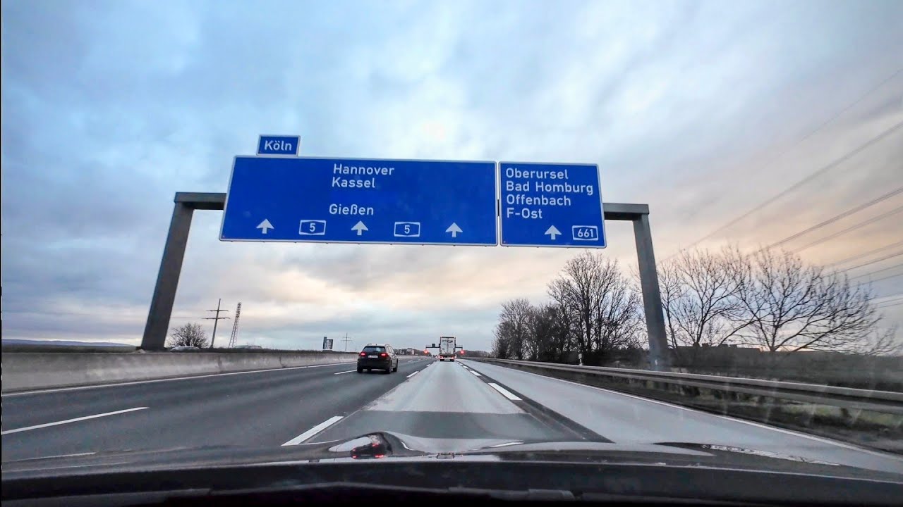 Driving in Germany 🇩🇪 Frankfurt Airport area to Bad Homburg vor der ...