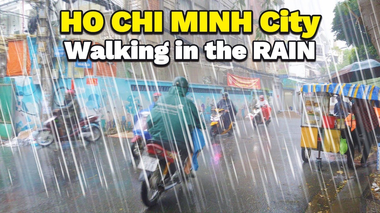[4K] HEAVY RAIN EXPERIENCE ☔ WALKING in THE RAIN in HO CHI MINH City ...