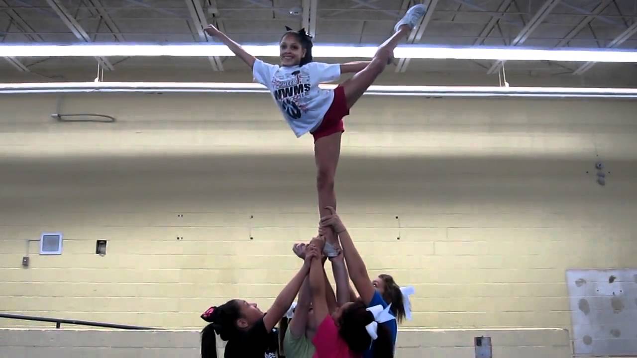 WWMS Cheer Quarter Up Scale Flip - YouTube