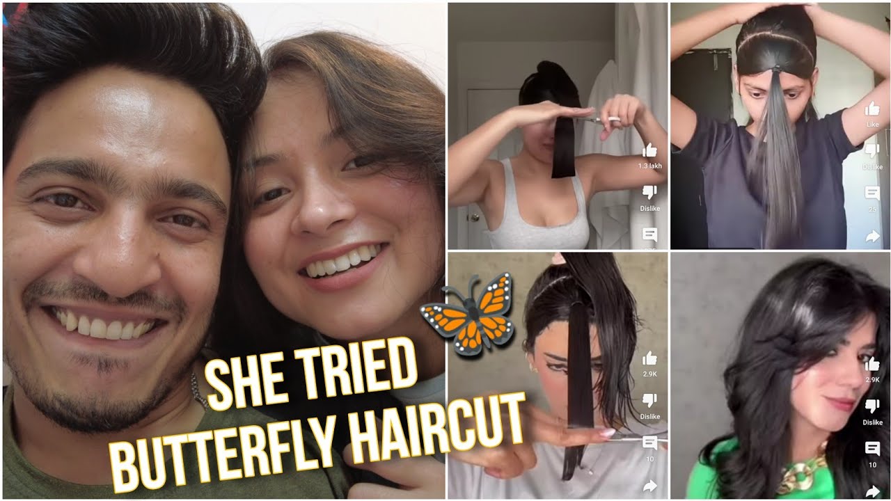 My Wife Tried This Viral Butterfly Haircut😍 #butterflyhaircut #viral # ...