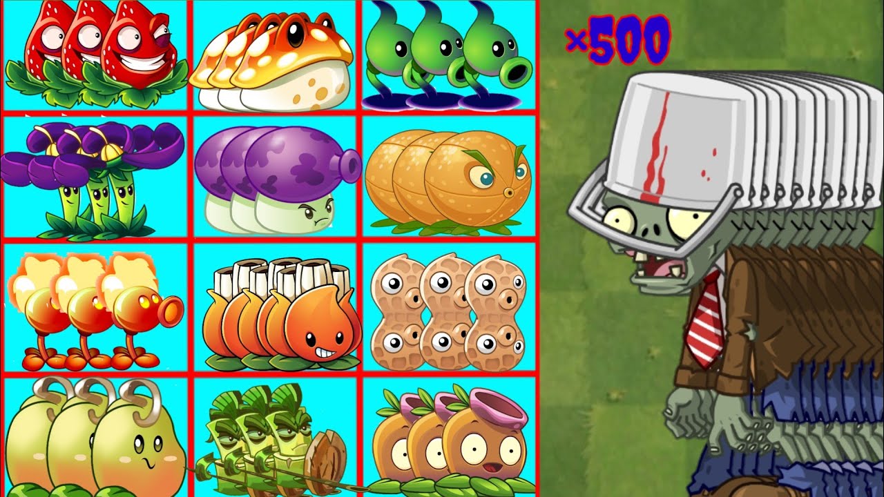 500 Buckethead zombie 10 Level Vs 2 team plant Max level? Pvz2 custom ...