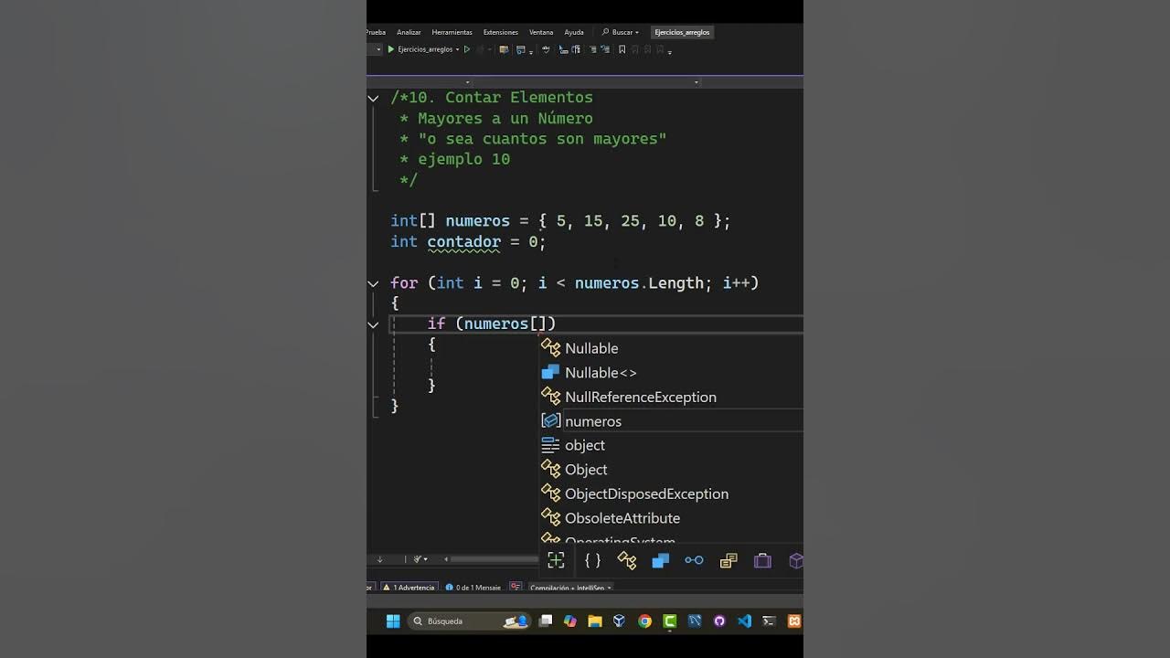 Contar Elementos Mayores de un Array a un Número #csharp #microsoft #net - YouTube