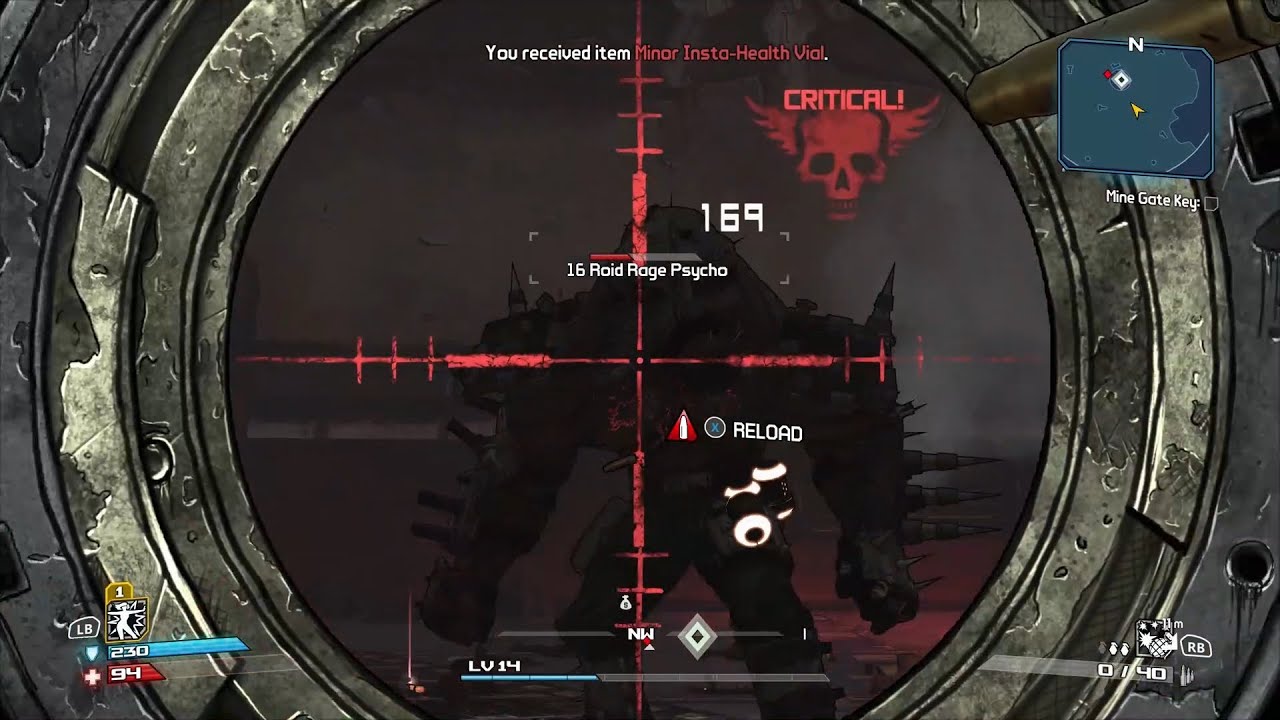 Borderlands - Roid Rage Psycho Boss Fight 1080p - YouTube