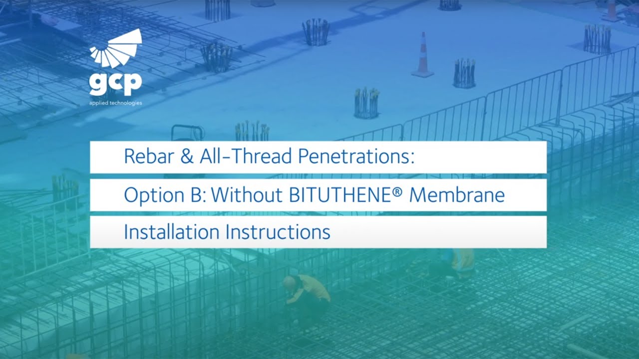 Install PREPRUFE® Plus waterproofing Rebar & All-Threaded Penetrations ...