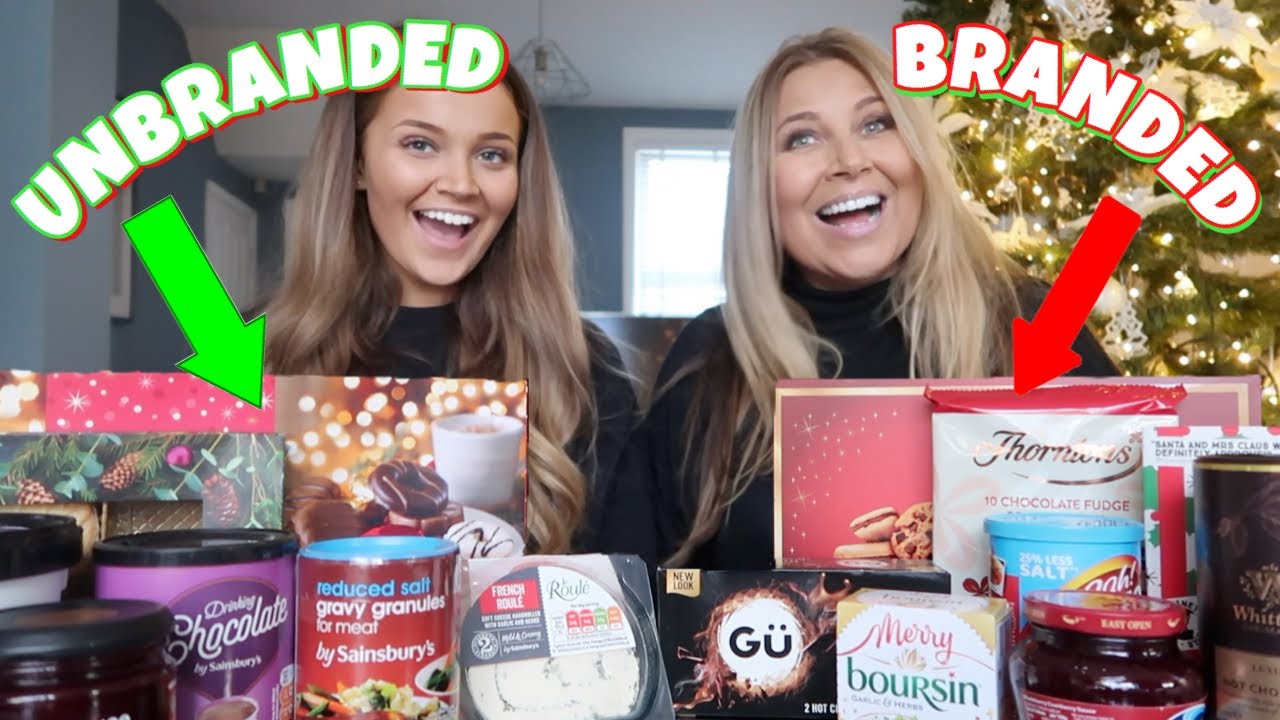 BRANDED vs UNBRANDED FOOD CHALLENGE *christmas edition* with MY MUM ...