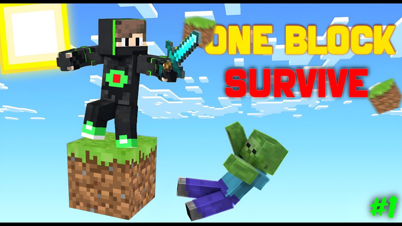 first day in Minecraft 1 block - YouTube