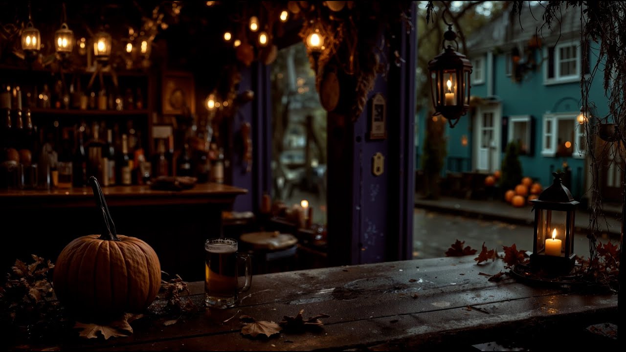 The Day After Halloween — Cozy Tavern Ambience | Lantern Flames ...