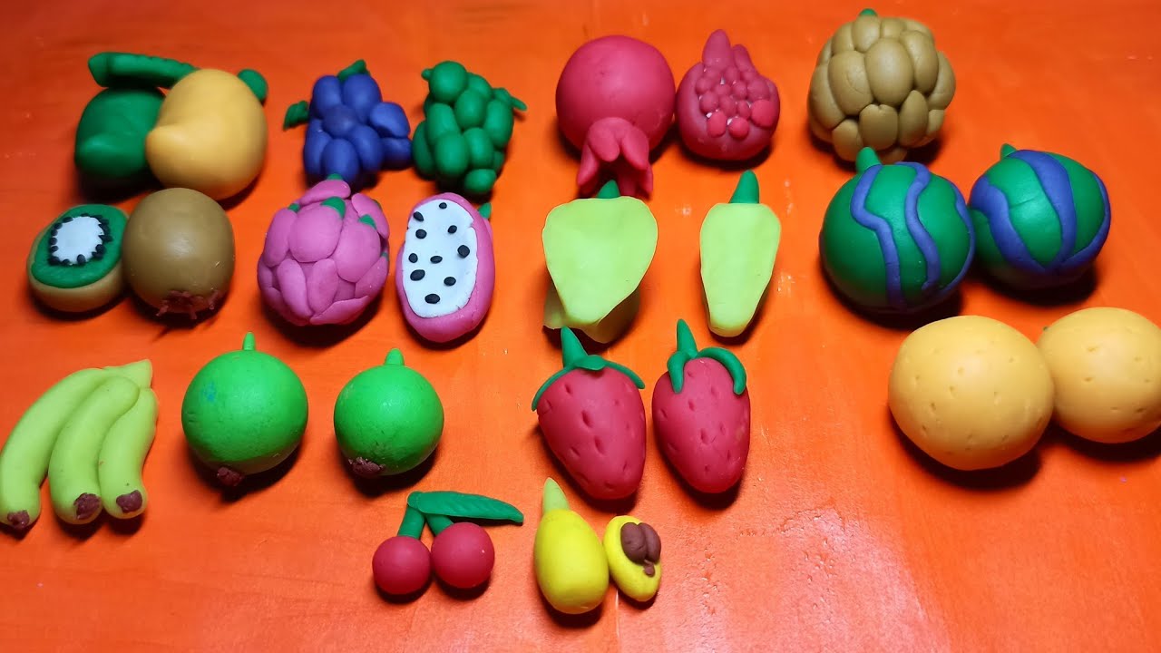 Miniature Fruits using Polymer Clay//Easy way to make Fruits using Clay ...