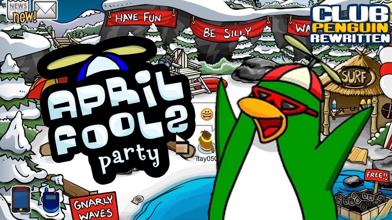 Club Penguin Rewritten - April Fools Party 2017 - YouTube