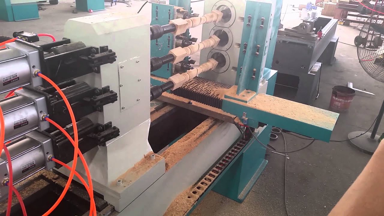 How to make wooden stair post /column by cnc router / automatic wood ...