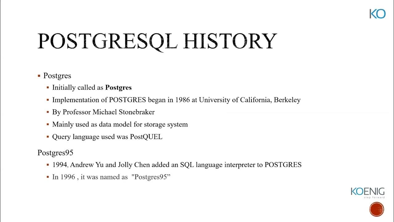 Learn PostgreSQL Database Administration online | Koenig Solutions - YouTube