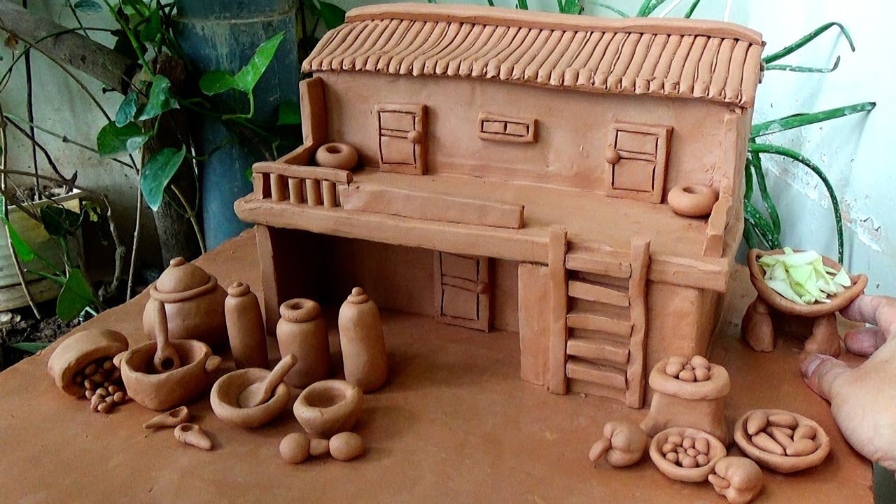 Clay Engineer Live: Modeling a WONDERFUL Village House Miniature | Mini ...