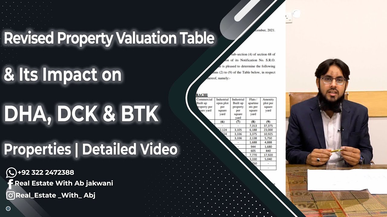 Revised Property Valuation Table & Its Impact on DHA, DCK & BTK ...