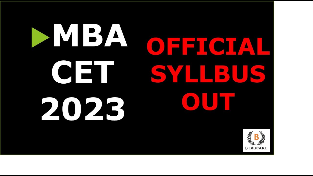 MBA CET 2023 - Official Syllabus OUT - Check Now - YouTube