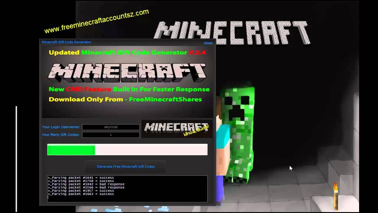 Minecraft Gift Code Generator - YouTube