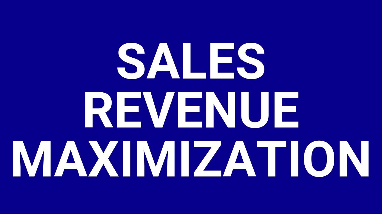 Sales revenue maximization - YouTube