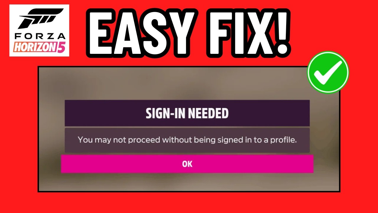 FIX SIGN IN NEEDED ERROR IN FORZA HORIZON 5 ON PS5 (SOLVED 100%) - YouTube
