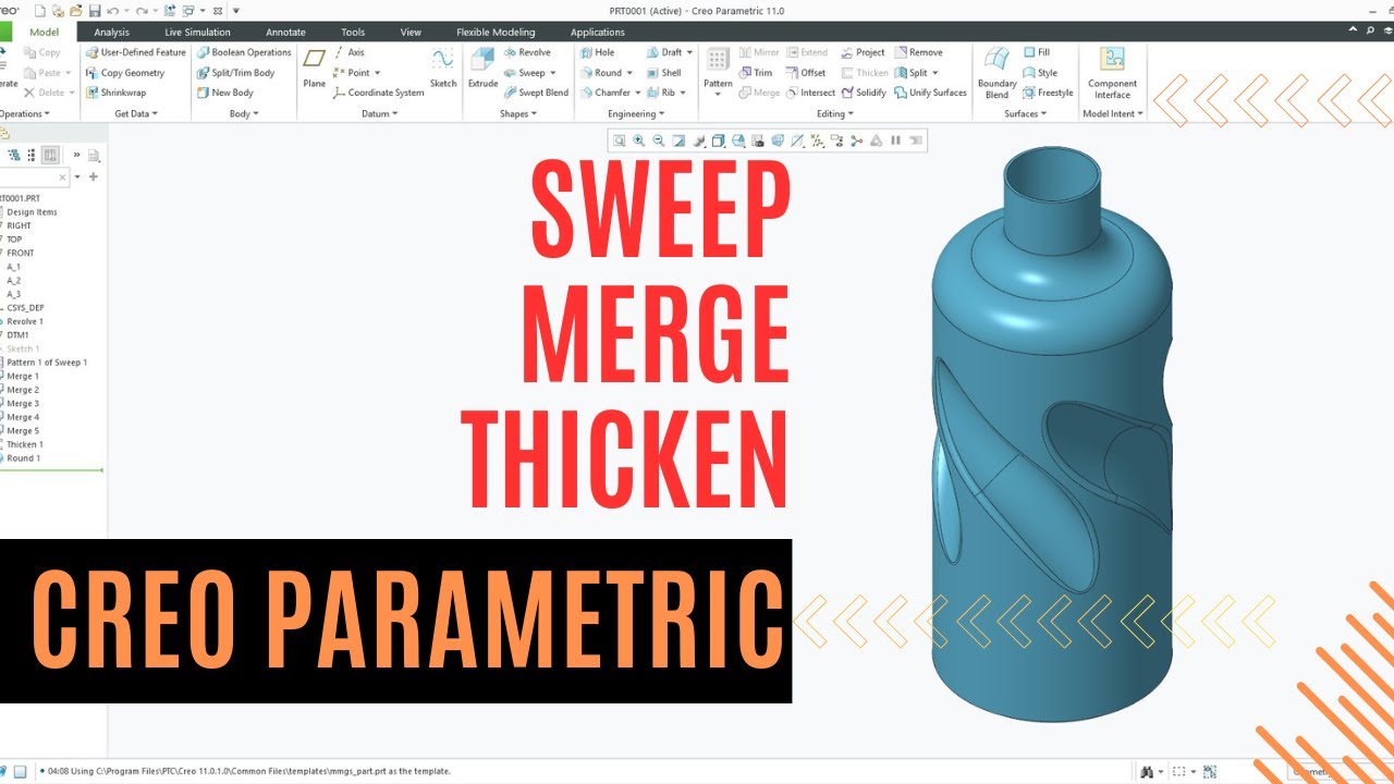 Mastering Sweep Merge Thicken: The Ultimate Creo Guide - YouTube