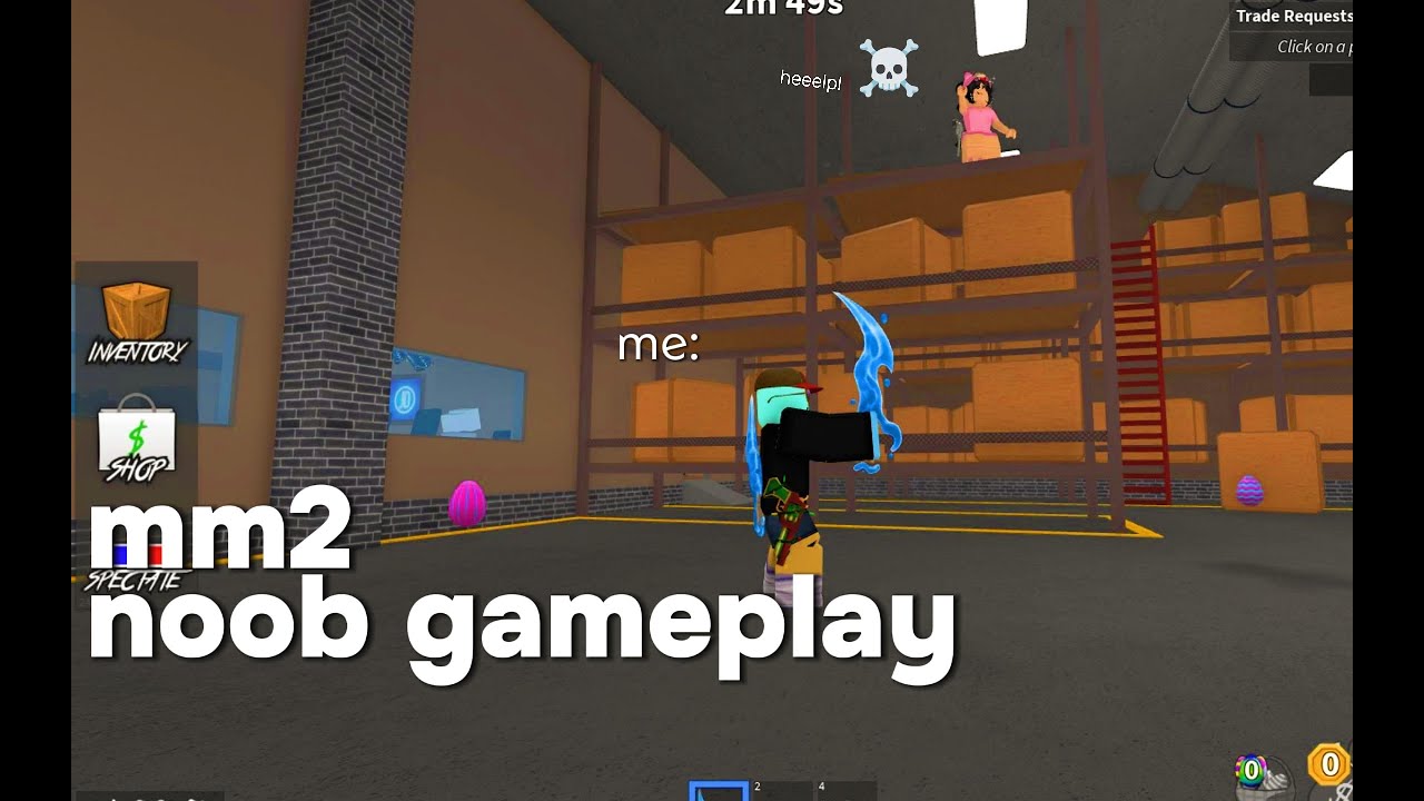 roblox mm2 noob gameplay - YouTube