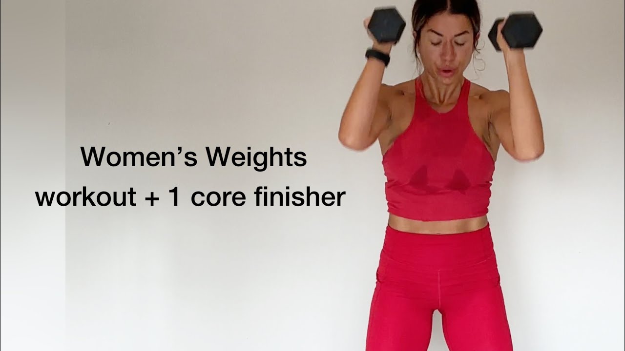 30-Minute Weights Workout for Women: Burn Fat, Build Strength & Tone + 1 Core Exercise ...