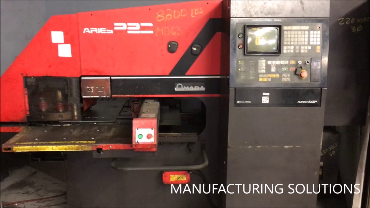 22 Ton Amada Aries 222 CNC Turret Punch 2758 - YouTube