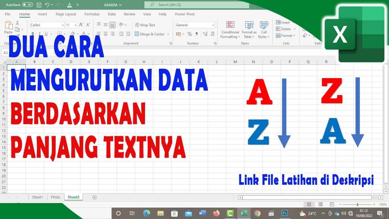 2 Cara Mengurutkan Data Berdasarkan Panjang Text. - YouTube
