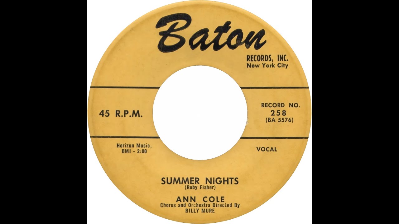 ANN COLE & GROUP SUMMER NIGHTS - YouTube