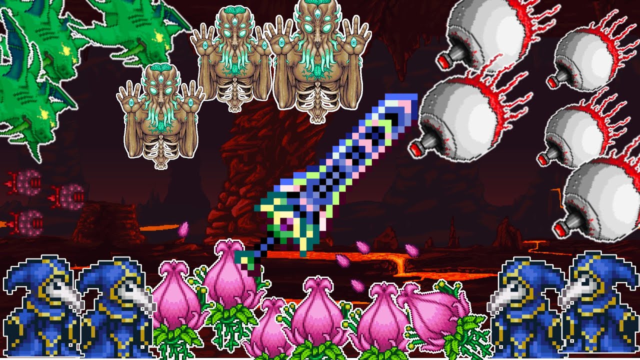 Zenith Vs 50 Same Bosses At The Same Time | Terraria - YouTube