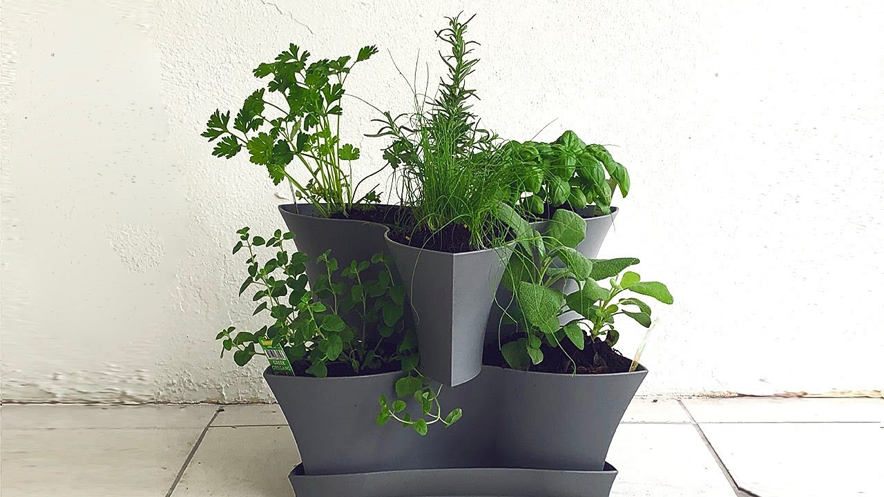 2-Tier Modular Multi-Level Vertical Herb Planter - YouTube
