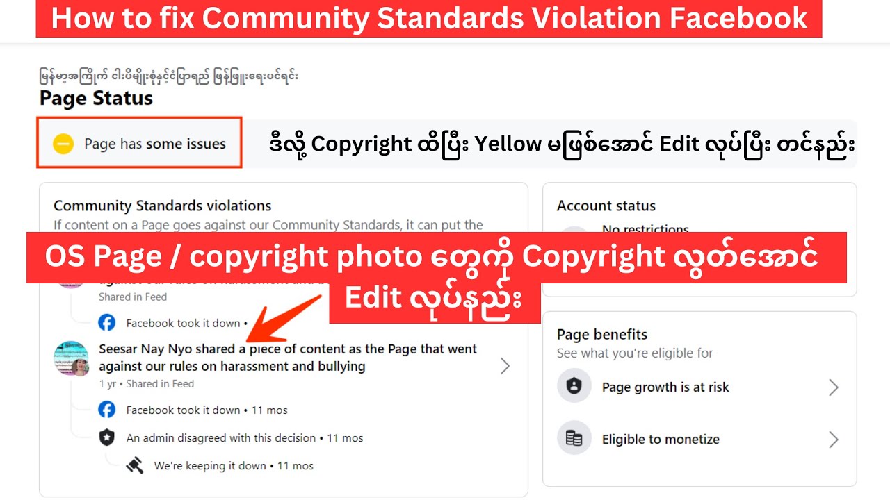 How to fix Community Standards Violation Facebook ! Page has some issue ...