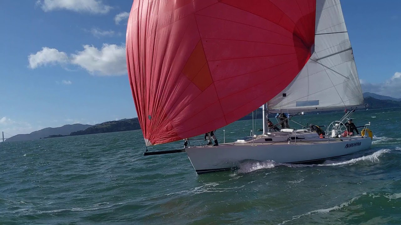 Shorthanded Spinnaker set, rusty crew, J/105 Spartan - YouTube