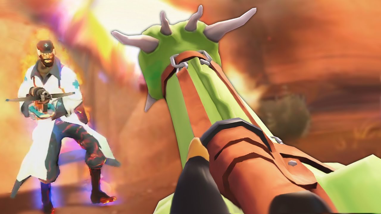 tf2 pyro has dragon flamethrower - YouTube