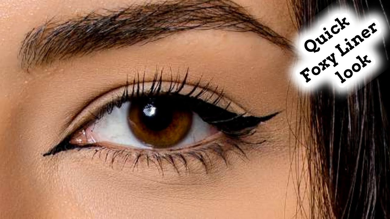 2 min foxy liner tutorial/quick & easy - YouTube