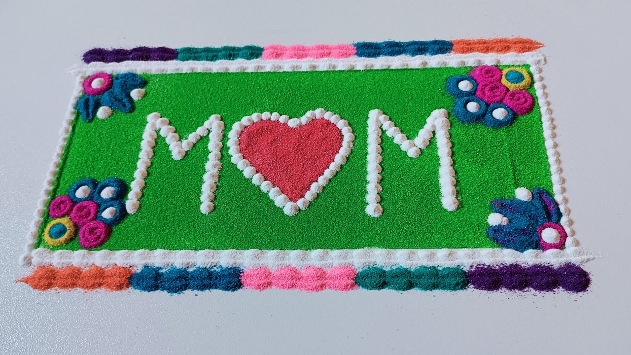 Mother's Day Special Rangoli Design ️💛l Easy and Simple Rangoli Designs ...