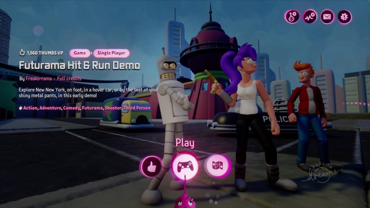 Futurama Hit and Run Game PS5 Dreams - YouTube