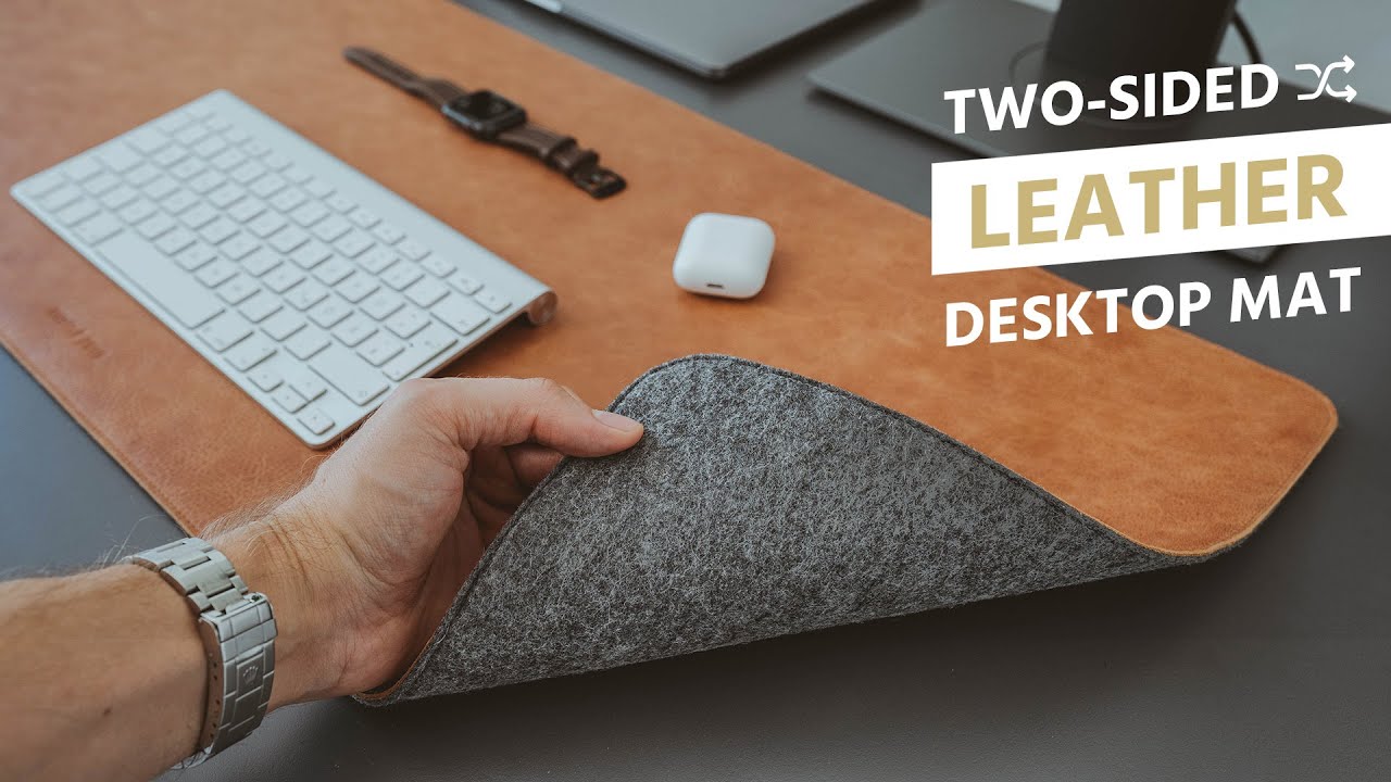 Desktop Mat for Home Office | Vegetable Tanned Leather & 100 Wool Felt ...