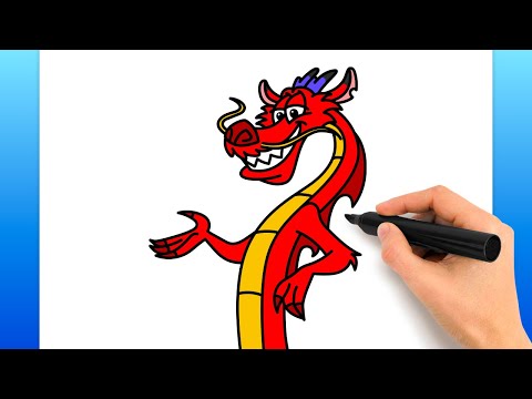 How To Draw Mushu Dragon From Mulan (Easy Drawing Tutorial)
