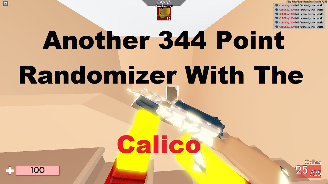 Another 344 Point Randomizer With The Calico (Roblox Arsenal) - YouTube