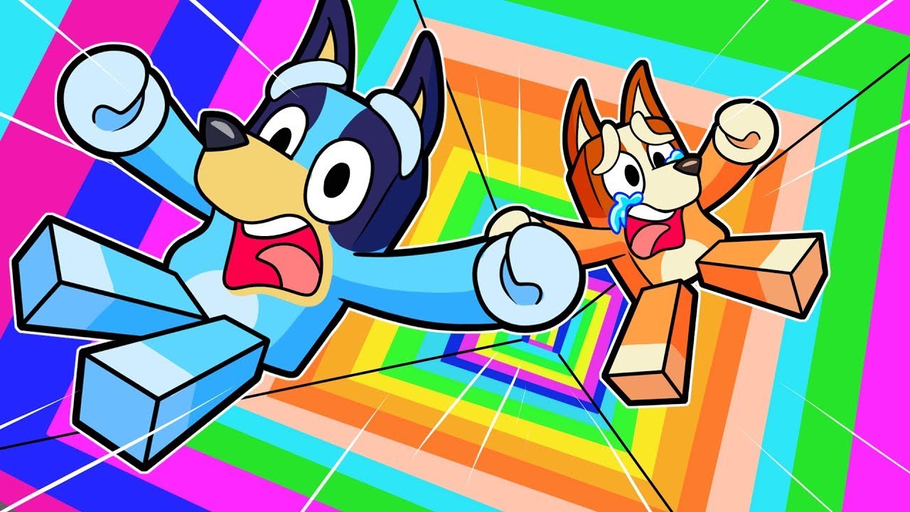 ¡BLUEY Y BINGO NO PUEDEN DEJAR de CAER en ROBLOX! 😨 - YouTube