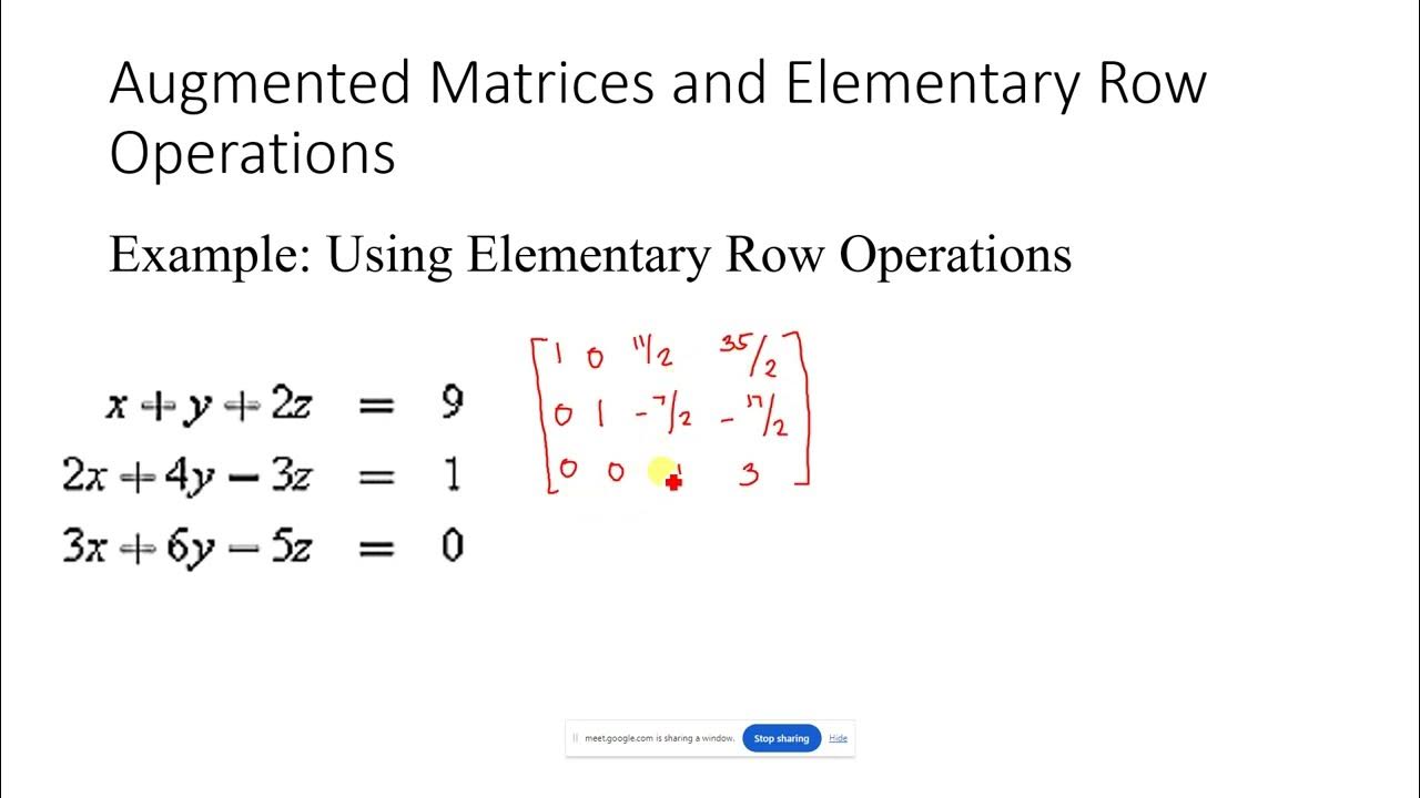 Systems of linear equations and matrices (part 2) - YouTube