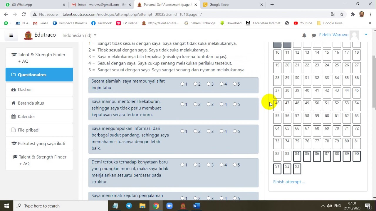 Cara Login dan Mengisi Talent Strength Finder (TSF) - YouTube