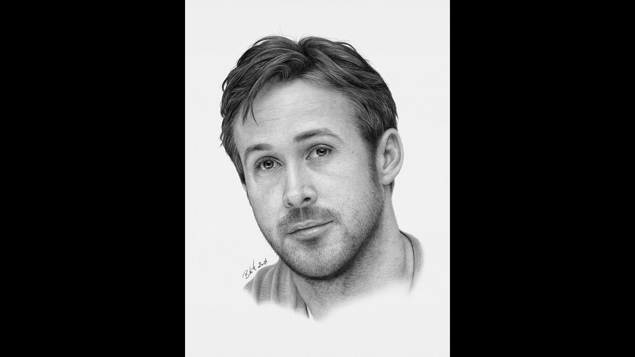 Hyperrealistic Ryan Gosling drawing - YouTube
