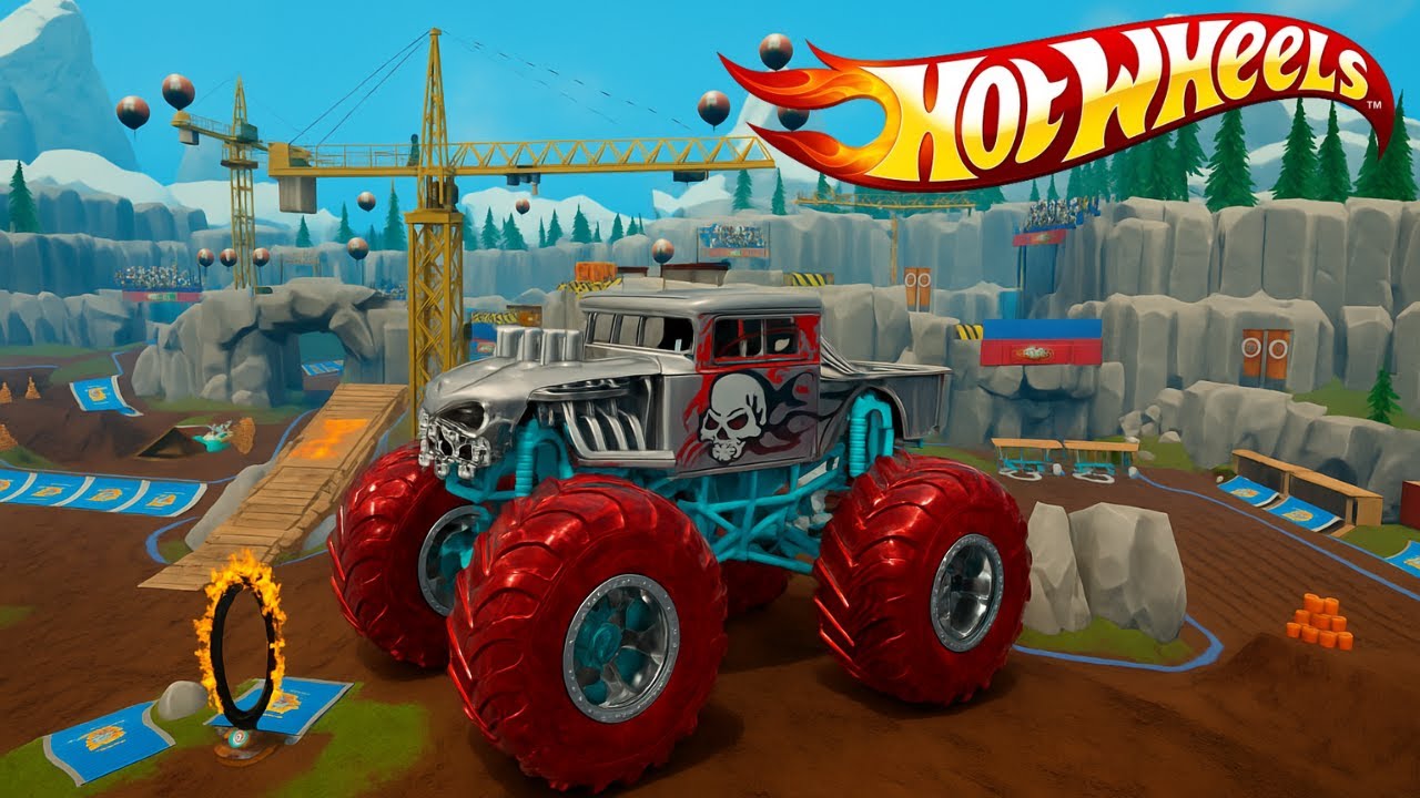 Hot Wheels Monster Truck Stunt Mayhem: Fiery Bone Shaker Causing ...