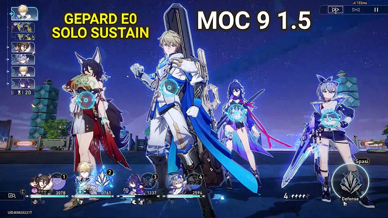 Gepard E0 Solo Sustain MOC 9 1.5 + Yanqing/Seele E0 Max Build | Honkai ...