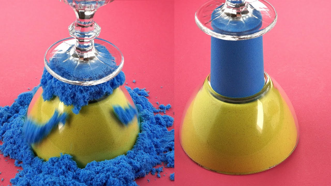 Very Satisfying and Relaxing Kinetic Sand / Kinetic sand is pressed ...