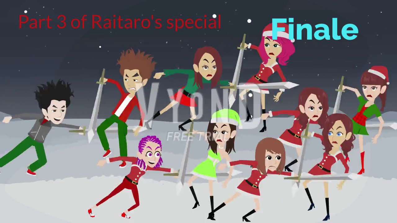 Raitaro Movie Special 2- 1 guy and 12 girls saves Xmas-Part 3 - YouTube