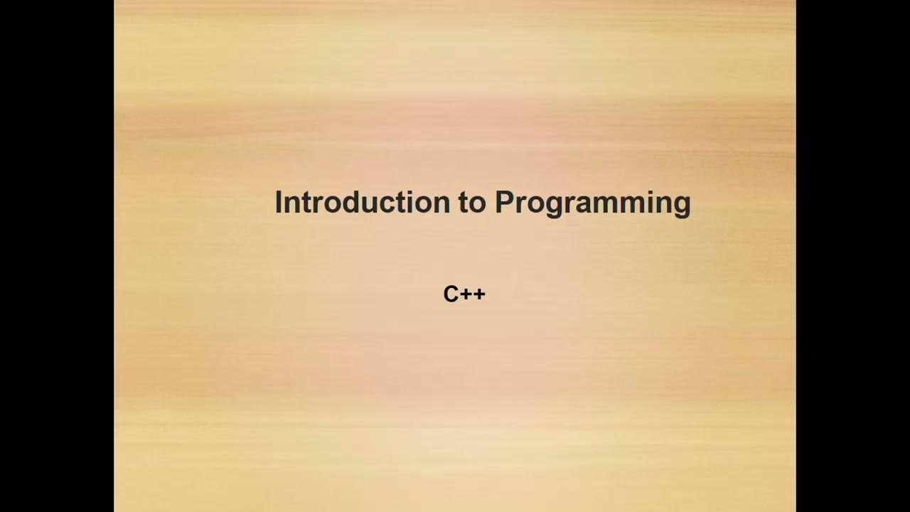 1 introduction to programming C++ - YouTube