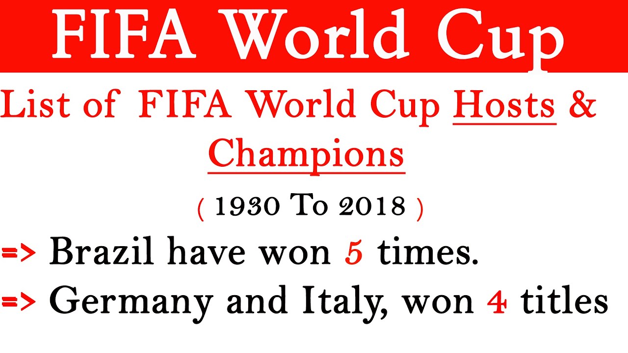 All FIFA World Cup Hosts and Champions l FIFA World Cup Qatar 2022 ...